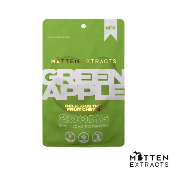 Mitten Extracts - Green Apple Fruit Chews 200mg - Mittens Extract